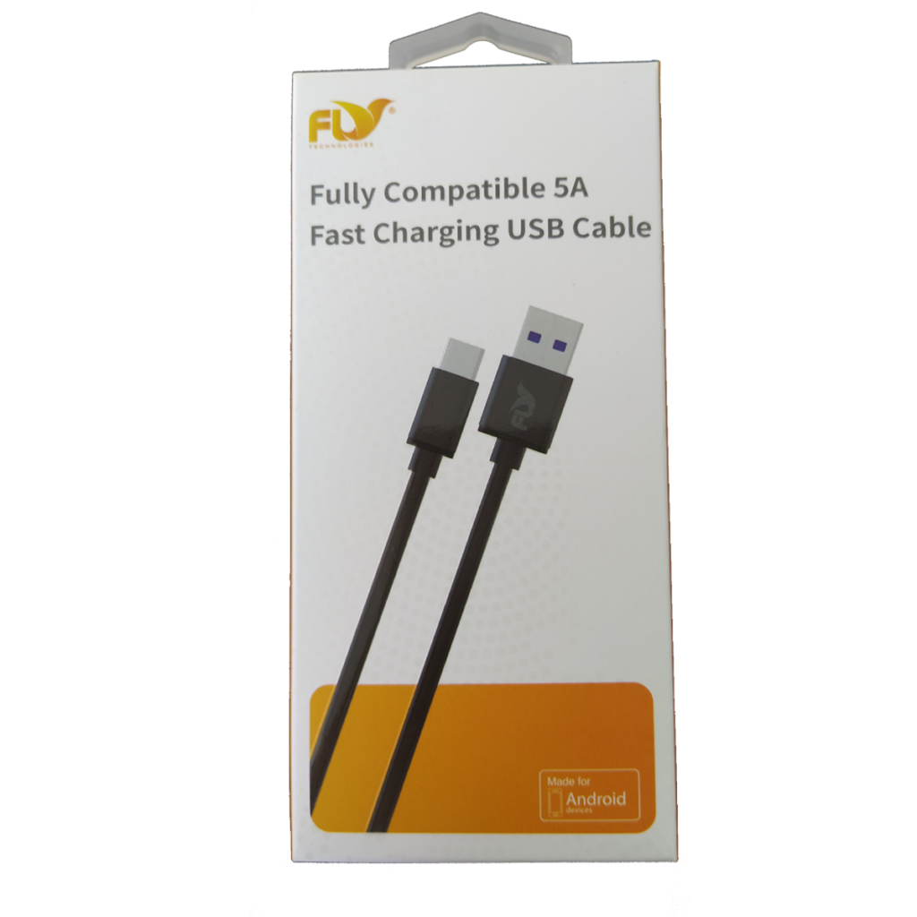 Câble USB-A vers USB-C Noir - Fly Technologies